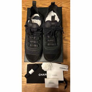 CHANEL - CHANEL スニーカー シャネル 39 ブラック ココG38501の CHANEL - CHANEL スニーカー シャネル 39 ブラック ココG38501の