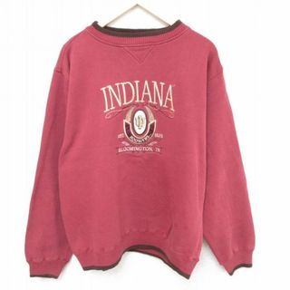 XL☆古着 長袖 スウェット メンズ インディアナ 刺繍 クルー XL☆古着 長袖 スウェット メンズ インディアナ 刺繍 クルー