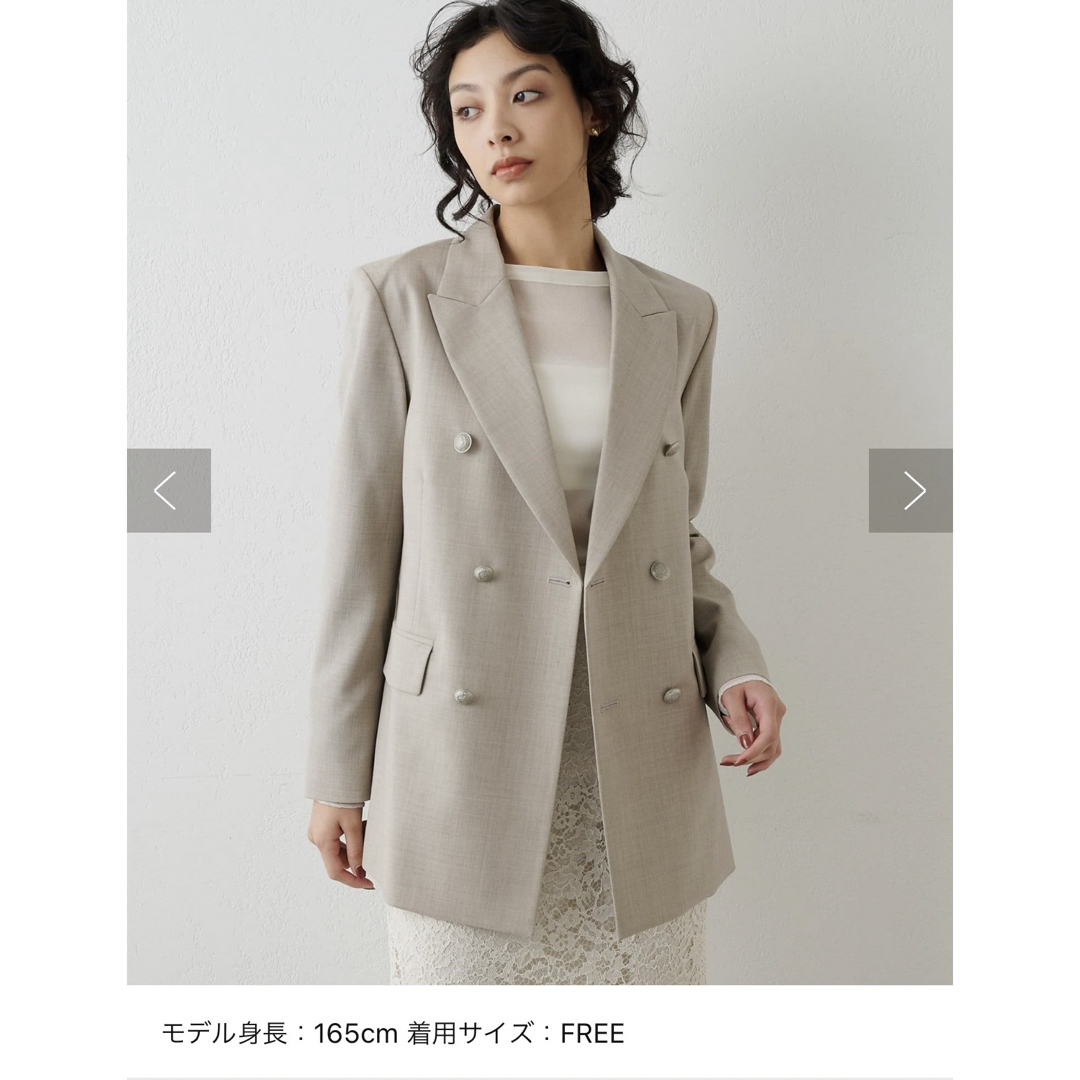 Whim Gazette - 【最終価格】ダブルボタンジャケット ベージュの Whim Gazette - 【最終価格】ダブルボタンジャケット ベージュの