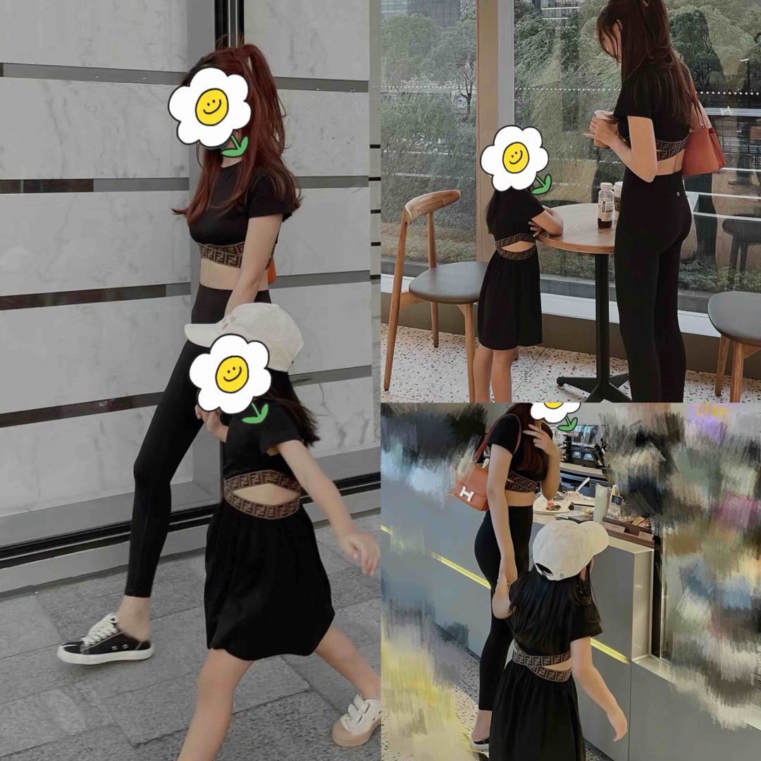 FENDI - Fendi キッズ ウェストクロス ブラック 可愛い 女の子 FENDI - Fendi キッズ ウェストクロス ブラック 可愛い 女の子