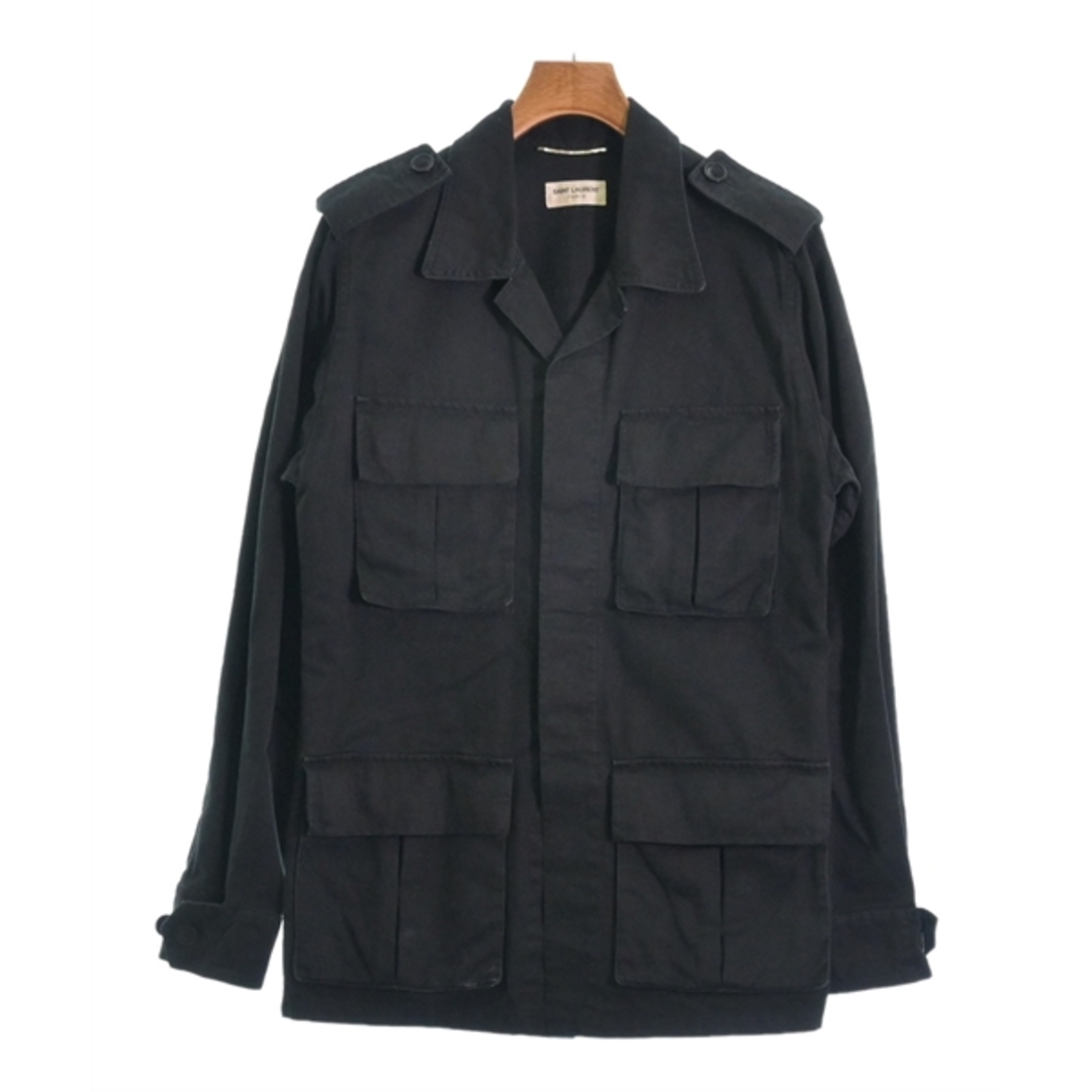 SAINT LAURENT PARIS ミリタリーブルゾン 44(S位) 黒 【古着】 SAINT LAURENT PARIS ミリタリーブルゾン 44(S位) 黒 【古着】