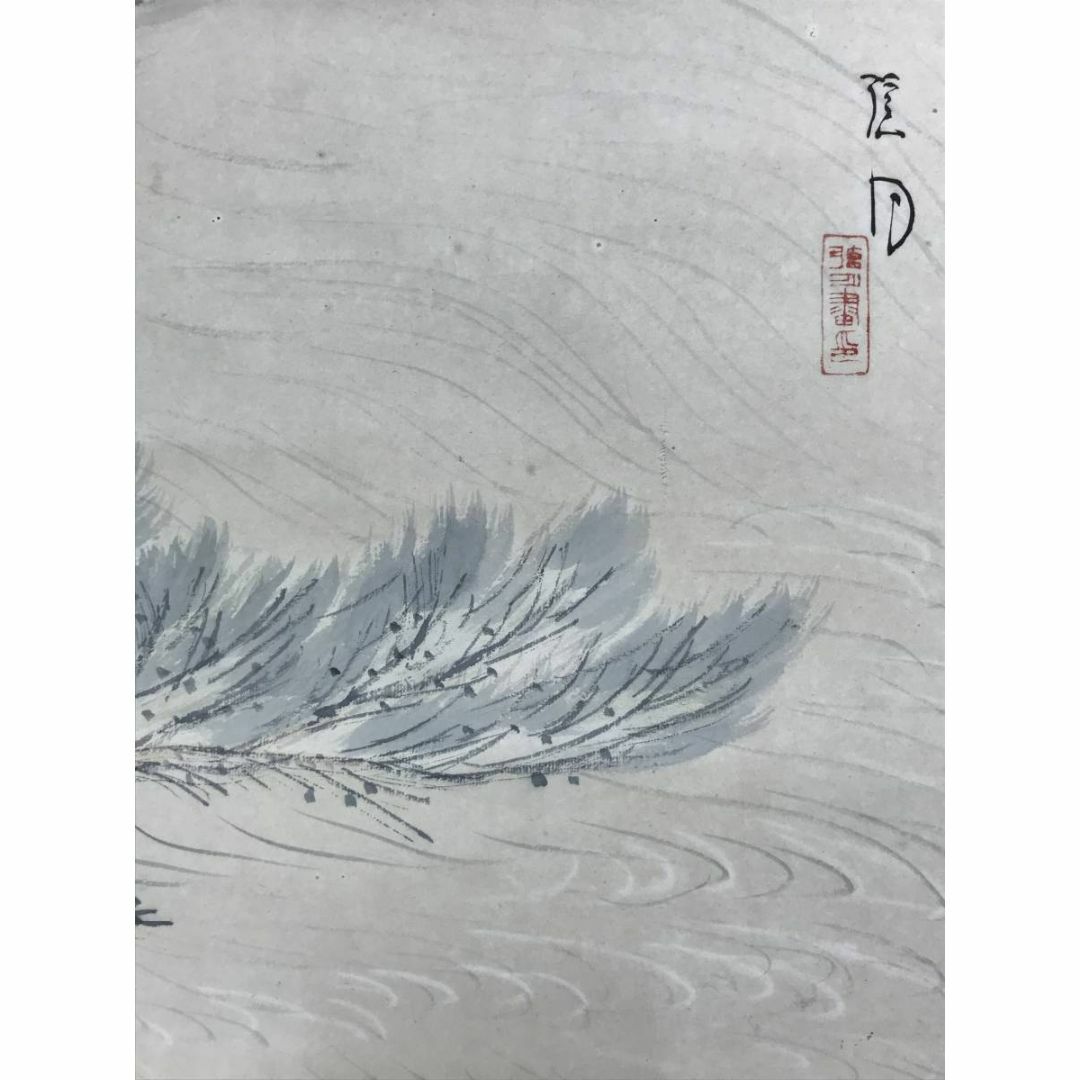 真作/矢沢弦月/松波涼風図/山水図/川辺小鳥図/掛軸☆宝船☆AD 真作/矢沢弦月/松波涼風図/山水図/川辺小鳥図/掛軸☆宝船☆AD