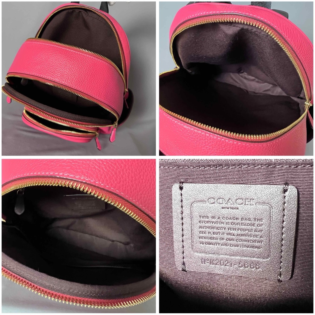 コーチ COACH ペブルドレザー バックパック リュック ピンク 5666 コーチ COACH ペブルドレザー バックパック リュック ピンク 5666
