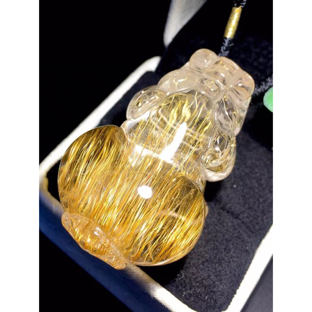 ⭐︎【天然】ゴールド ルチル クオーツ ネックレス 48g ⭐︎【天然】ゴールド ルチル クオーツ ネックレス 48g
