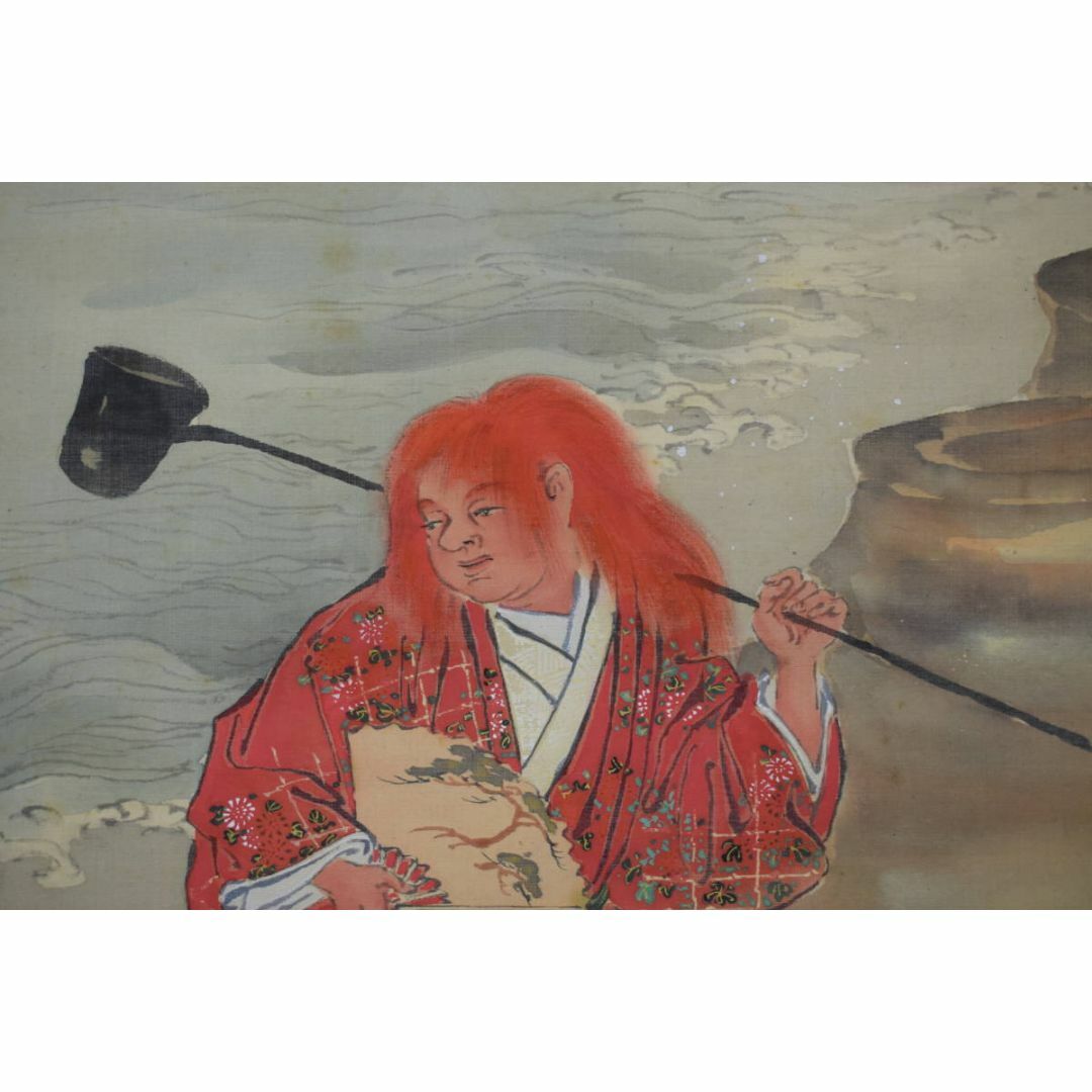 真作】藤島華僊/猩々図/祝事人物図/能画/掛軸☆宝船☆Z-237の 真作】藤島華僊/猩々図/祝事人物図/能画/掛軸☆宝船☆Z-237の
