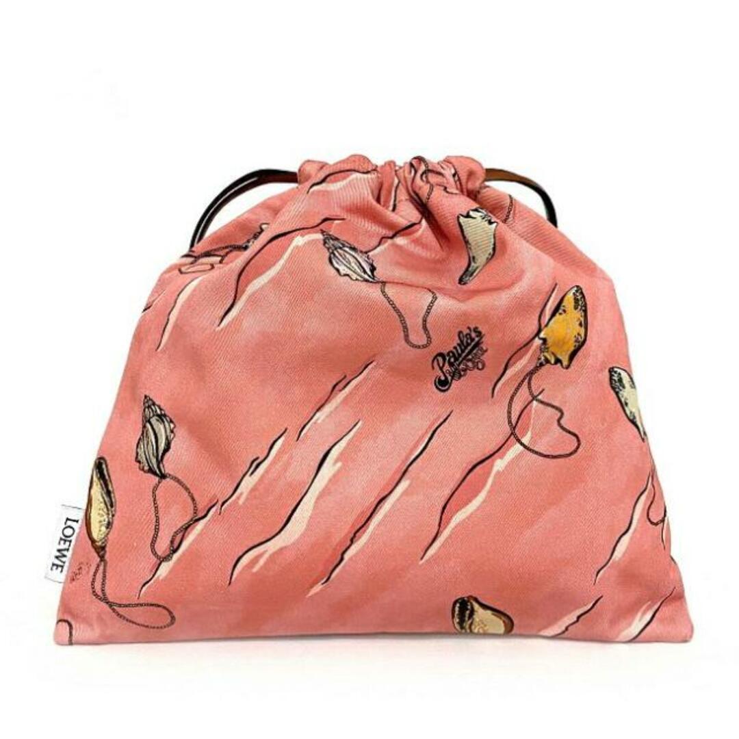 LOEWE - ロエベ 巾着 ポーチ ドロー ストリング ピンク マルチ LOEWE - ロエベ 巾着 ポーチ ドロー ストリング ピンク マルチ