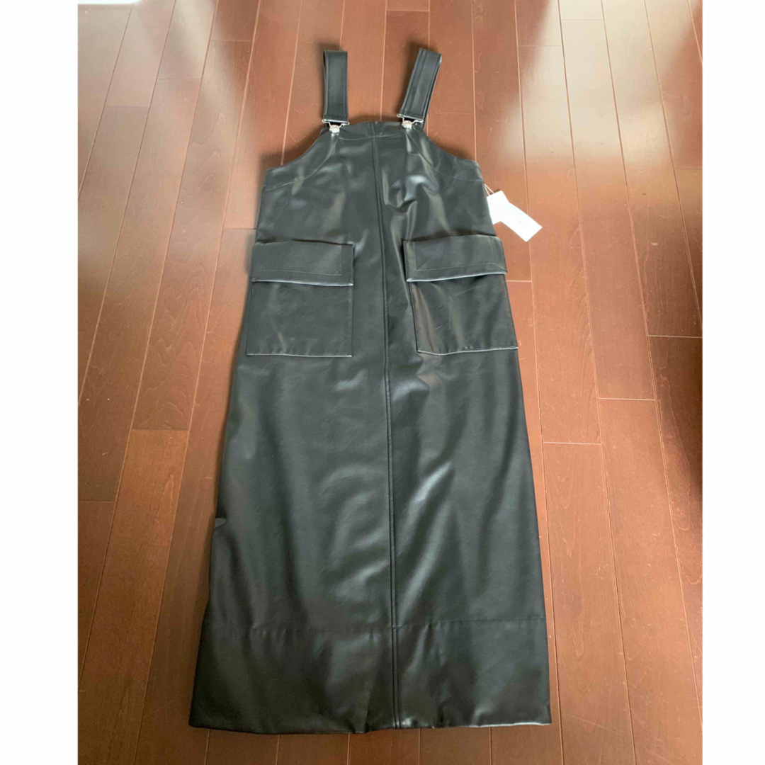 LANVIN en blue合成皮革ジャンパースカートサイズ38 LANVIN en blue合成皮革ジャンパースカートサイズ38