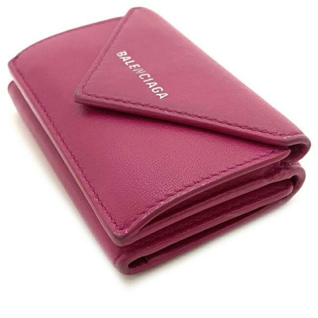 BALENCIAGA - バレンシアガ 三つ折り 財布 ピンク ペーパー BALENCIAGA - バレンシアガ 三つ折り 財布 ピンク ペーパー