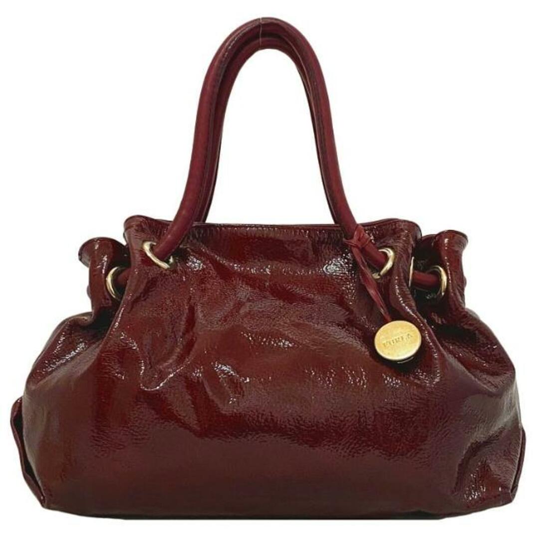 FURLA - フルラ ハンドバッグ ワインレッド エナメル 巾着 FURLA - フルラ ハンドバッグ ワインレッド エナメル 巾着