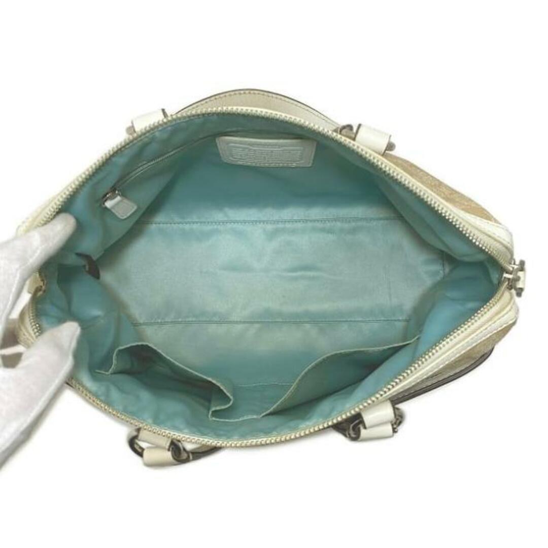 COACH - コーチ 2way バッグ ベージュ ホワイト シグネチャー COACH - コーチ 2way バッグ ベージュ ホワイト シグネチャー
