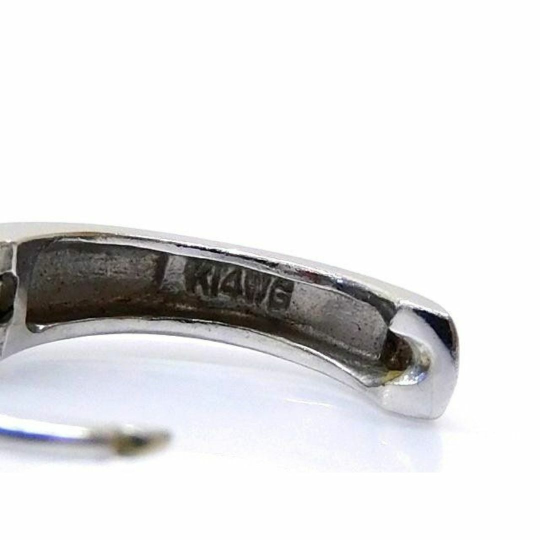 K14 WG ホワイトゴールド フープ ピアス ☆ ガーネット K14 WG ホワイトゴールド フープ ピアス ☆ ガーネット