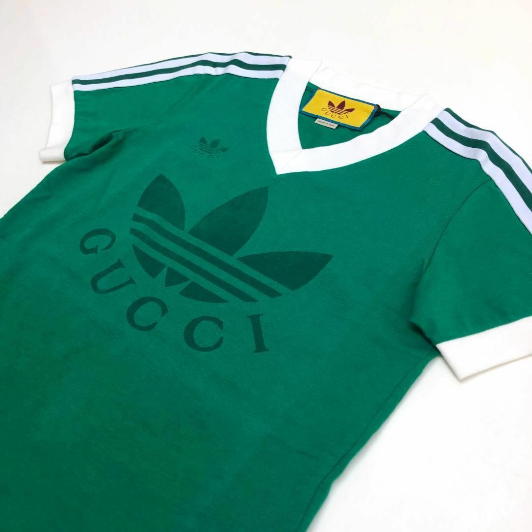 GUCCI - ☆未使用品☆グッチ × アディダス コラボ Tシャツ 緑 GUCCI - ☆未使用品☆グッチ × アディダス コラボ Tシャツ 緑