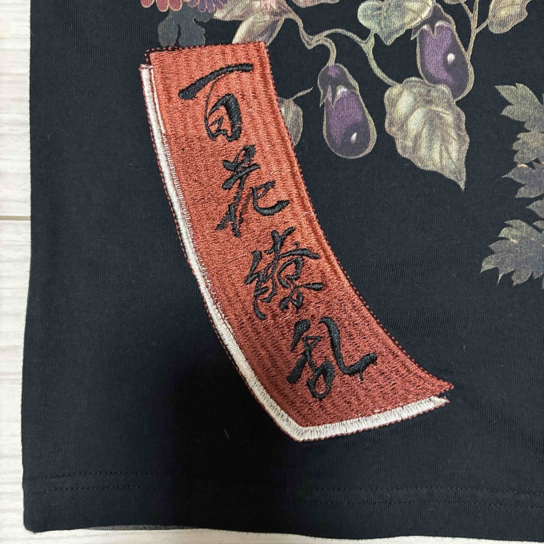 新品未□百花繚乱□和柄 ロングTシャツ ロンT 刺繍 鷹 富士山 新品未□百花繚乱□和柄 ロングTシャツ ロンT 刺繍 鷹 富士山