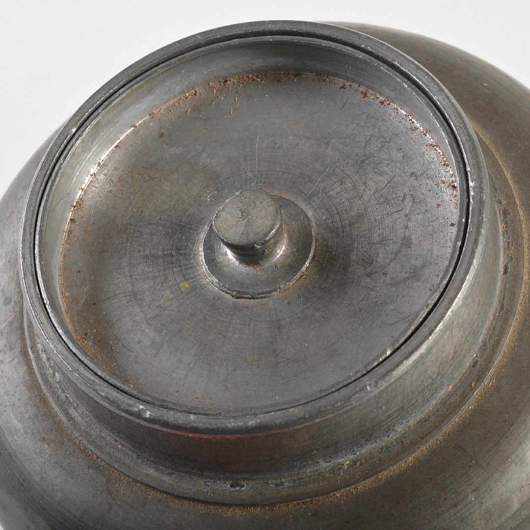 煎茶道具 鮎銅銘 古錫 茶壷 茶心壷 約242g D R7114 金属工芸 煎茶道具 鮎銅銘 古錫 茶壷 茶心壷 約242g D R7114 金属工芸