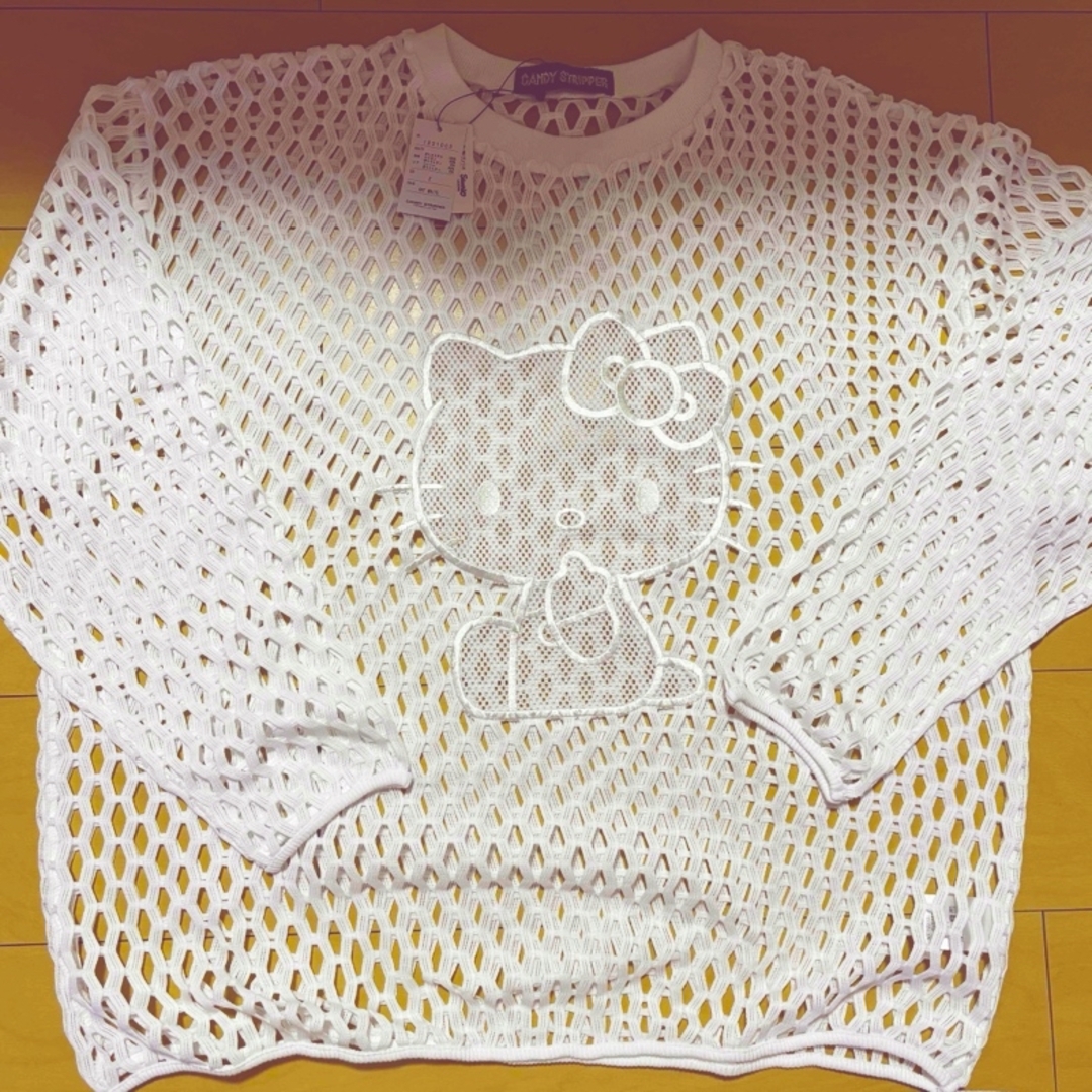 限定 HELLO KITTY】Candy Stripper メッシュトップス 限定 HELLO KITTY】Candy Stripper メッシュトップス