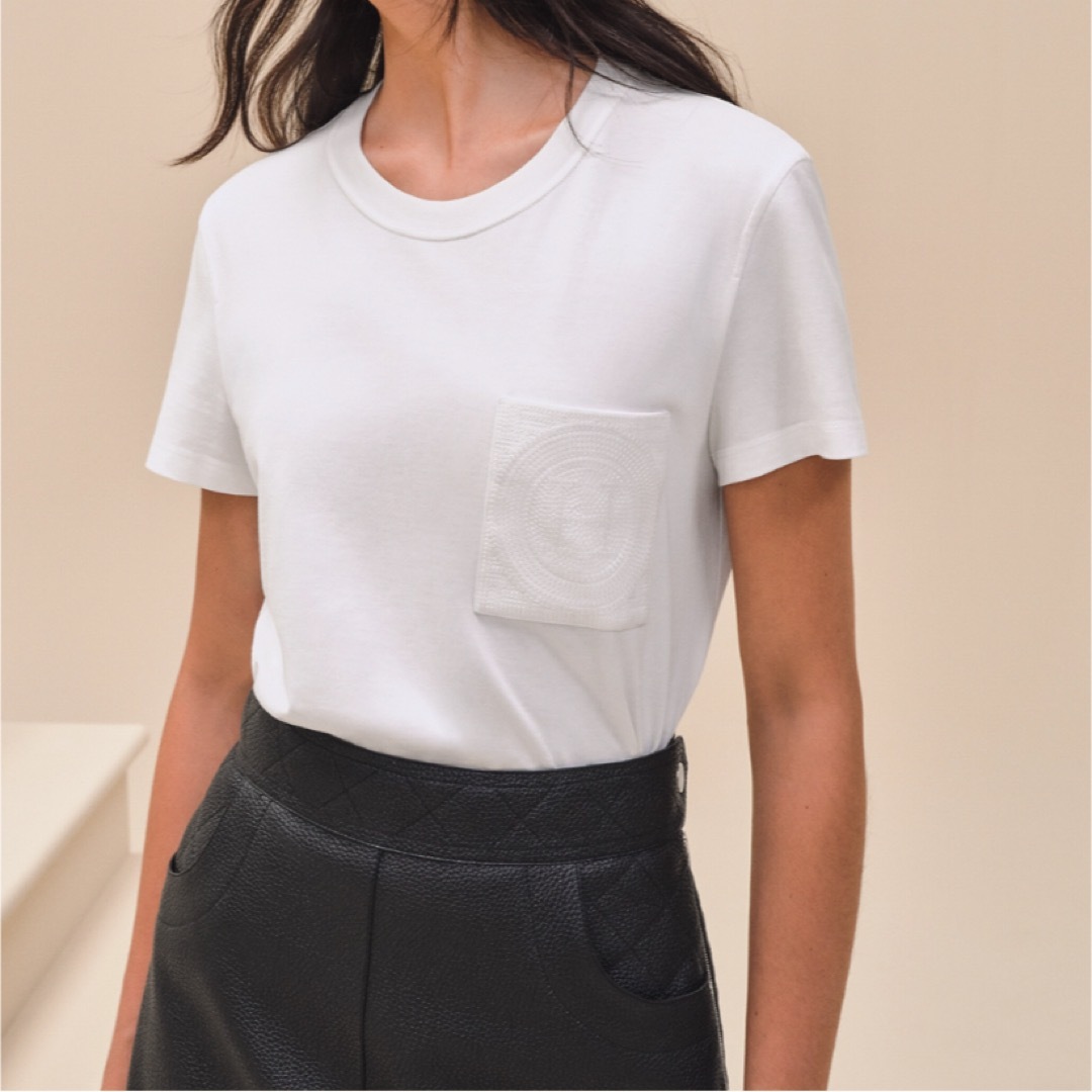 エルメス Tシャツ 刺繍入りポケット 全新未使用 Tシャツ(半袖/袖 エルメス Tシャツ 刺繍入りポケット 全新未使用 Tシャツ(半袖/袖