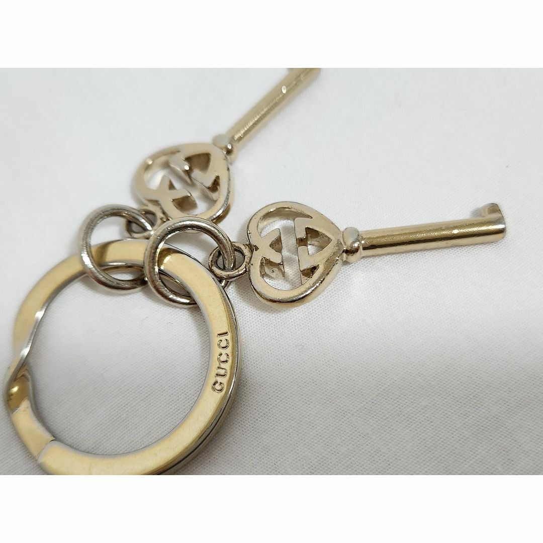 GUCCI - 正規レア グッチ ハートGG 2連カデナ キーホルダー GUCCI - 正規レア グッチ ハートGG 2連カデナ キーホルダー