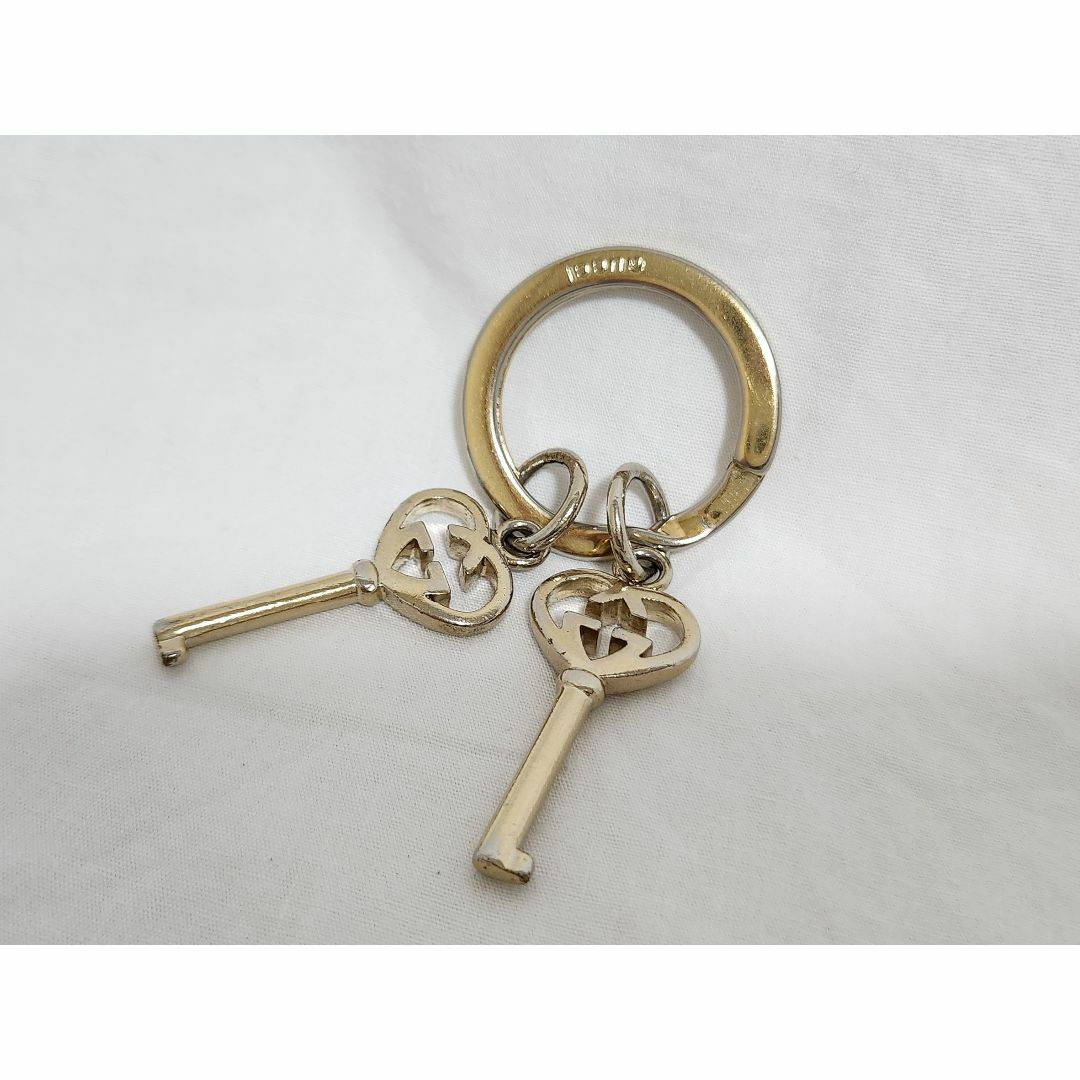 GUCCI - 正規レア グッチ ハートGG 2連カデナ キーホルダー GUCCI - 正規レア グッチ ハートGG 2連カデナ キーホルダー