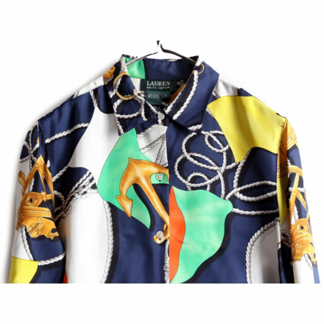 Ralph Lauren - 00s LAUREN ラルフローレン 100% シルク 総柄 Ralph Lauren - 00s LAUREN ラルフローレン 100% シルク 総柄