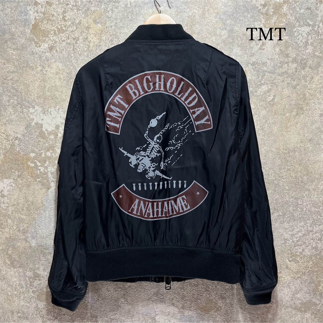TMT バックプリント MA-1 ナイロンブルゾン フライトジャケット TMT バックプリント MA-1 ナイロンブルゾン フライトジャケット