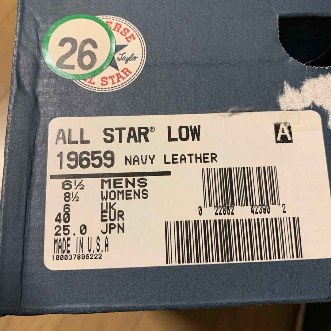 CONVERSE - converse オールスターレザー ネイビー 25cm made in CONVERSE - converse オールスターレザー ネイビー 25cm made in