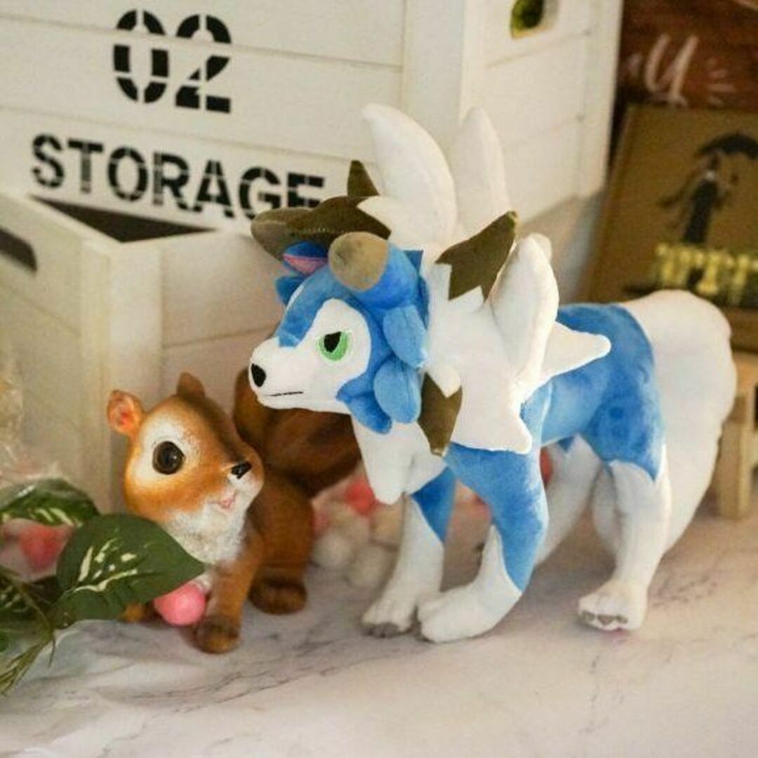 圧縮無 ルガルガン ぬいぐるみ 色違い 青 ブルー33cm 紙袋付【残 圧縮無 ルガルガン ぬいぐるみ 色違い 青 ブルー33cm 紙袋付【残