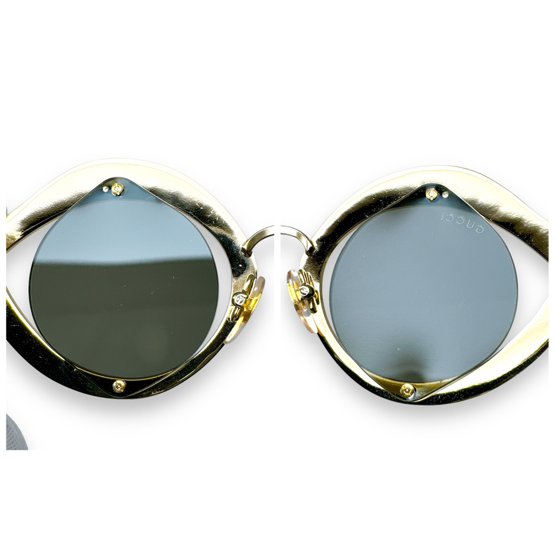 GUCCI - グッチ GG0046S サングラス ゴールドフレーム ピンク GUCCI - グッチ GG0046S サングラス ゴールドフレーム ピンク