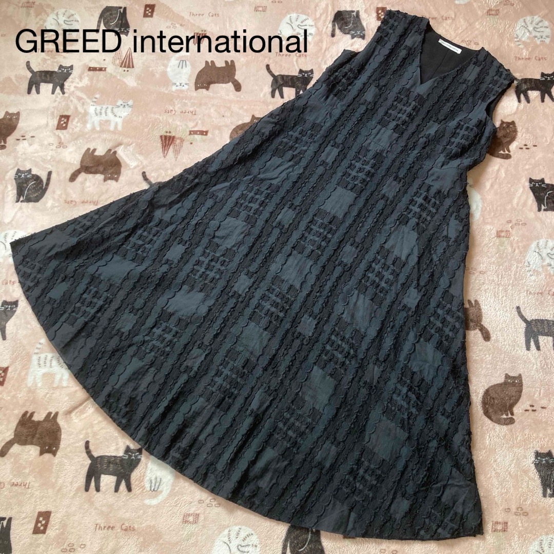GREED internationalジャガードドレス ワンピース ノースリーブ GREED internationalジャガードドレス ワンピース ノースリーブ