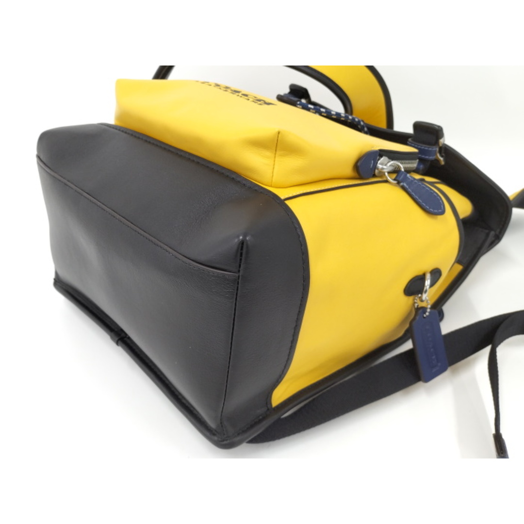 COACH - COACH リュックサック レザー イエロー ブラック C5342 COACH - COACH リュックサック レザー イエロー ブラック C5342