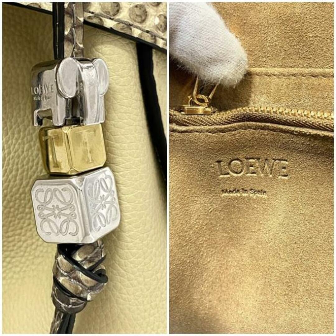 LOEWE - ロエベ ハンドバッグ ゲートバッグ ベージュ 蛇 美品 LOEWE - ロエベ ハンドバッグ ゲートバッグ ベージュ 蛇 美品