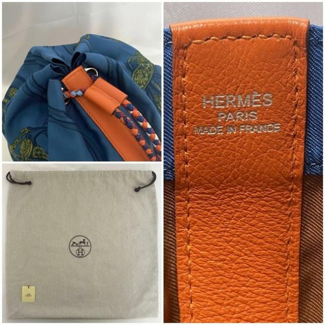 HERMES - エルメス 巾着 バッグ ソワクール 22 ブルー BRIDES de HERMES - エルメス 巾着 バッグ ソワクール 22 ブルー BRIDES de