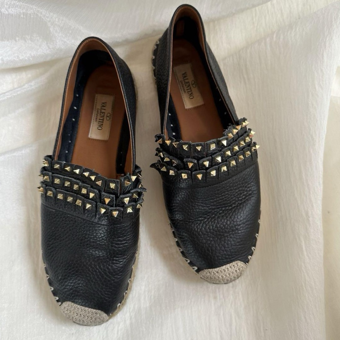 valentino スタッズ エスパドリューブラック ミ サンダル valentino スタッズ エスパドリューブラック ミ サンダル