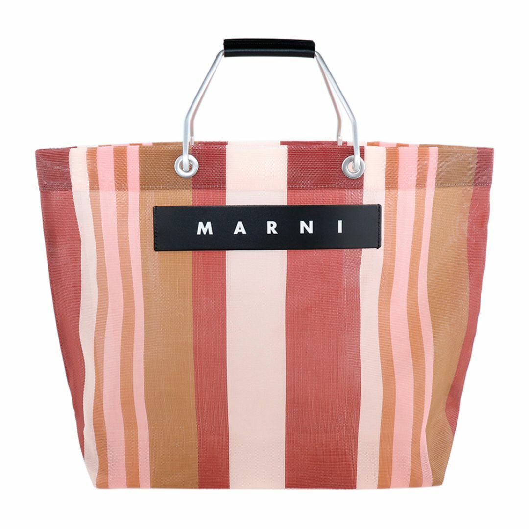 MARNI - マルニ ストライプバッグ インディアンレッド トート MARNI - マルニ ストライプバッグ インディアンレッド トート