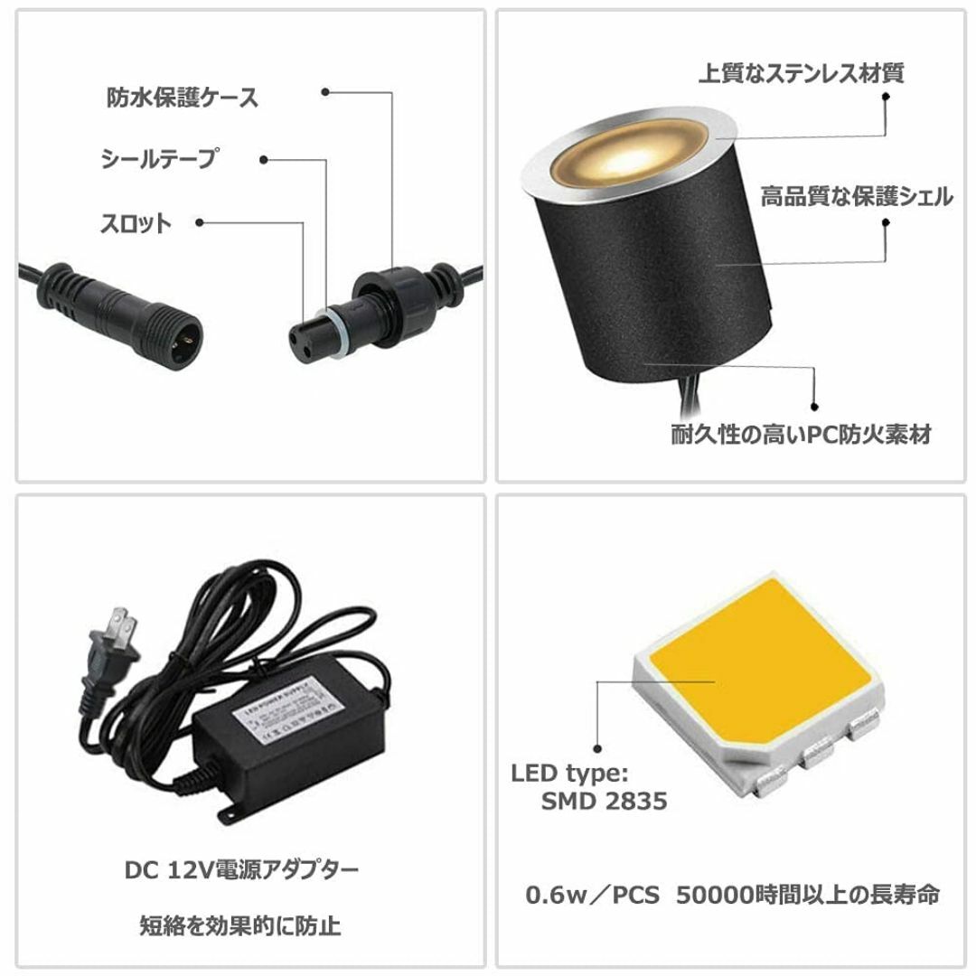 屋外用ウッドデッキライト16個セット 乱れ 防水仕様 明るいLED電球色 屋外用ウッドデッキライト16個セット 乱れ 防水仕様 明るいLED電球色