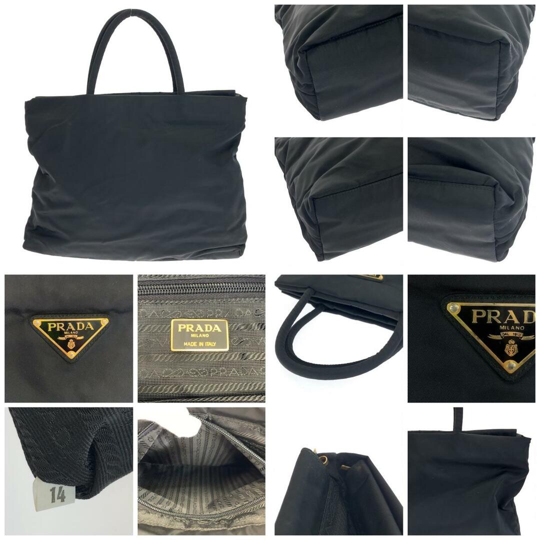 PRADA プラダ テスート 三角ロゴプレート ブラック ゴールド金具 PRADA プラダ テスート 三角ロゴプレート ブラック ゴールド金具