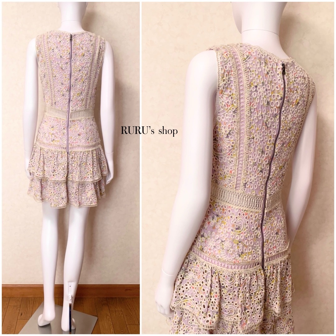 新品 alice+oliviaスモールフラワー×アイレット刺繍レース 新品 alice+oliviaスモールフラワー×アイレット刺繍レース