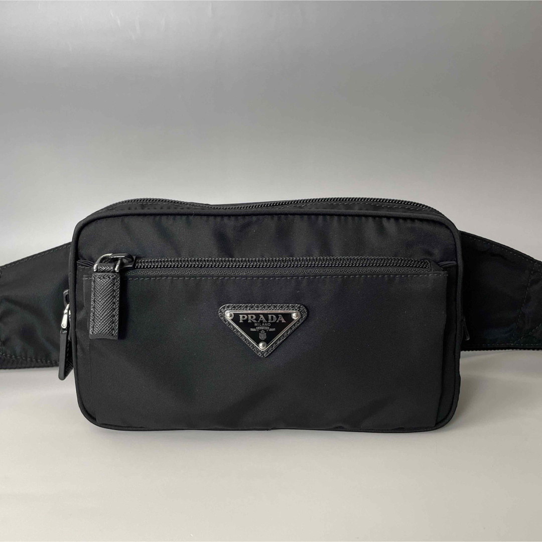 Prada 美品 黒 ナイロン ボディバッグ ウエスト 2VL977 プラダ Prada 美品 黒 ナイロン ボディバッグ ウエスト 2VL977 プラダ