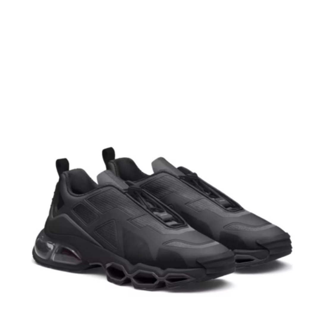 PRADA - (新品)PRADA コリジョンクロススニーカー 6.5 NERO 黒 PRADA - (新品)PRADA コリジョンクロススニーカー 6.5 NERO 黒