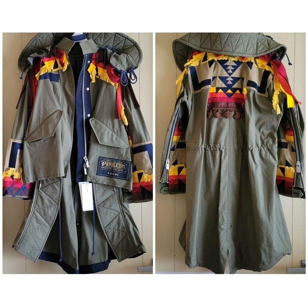 sacai PENDLETON たかっ タグ&ハンガー付き 205240円 モッズコート sacai PENDLETON たかっ タグ&ハンガー付き 205240円 モッズコート