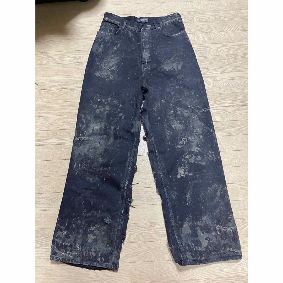 BALENCIAGA - balenciaga SUPER DESTROYED BAGGY ブラックの通販 BALENCIAGA - balenciaga SUPER DESTROYED BAGGY ブラックの通販
