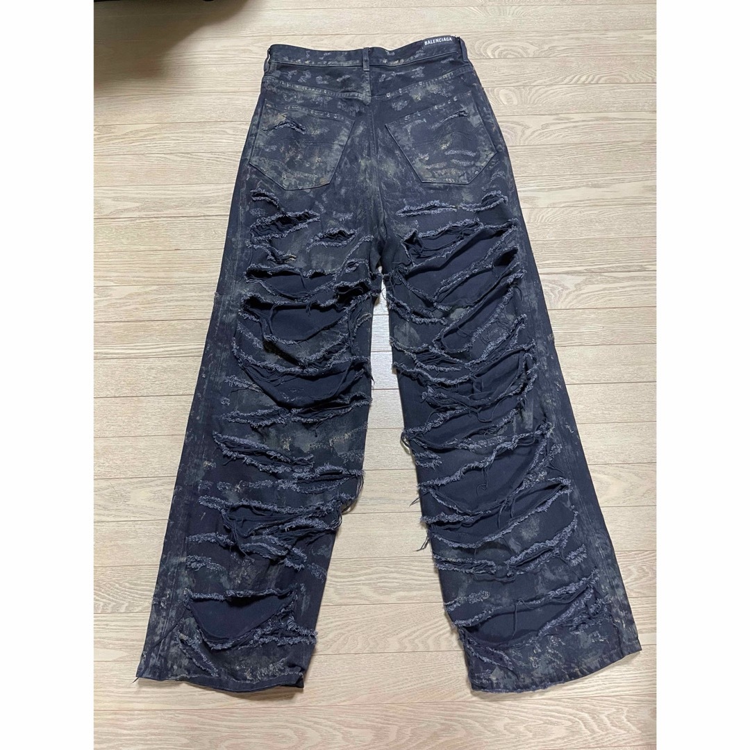 BALENCIAGA - balenciaga SUPER DESTROYED BAGGY ブラックの通販 BALENCIAGA - balenciaga SUPER DESTROYED BAGGY ブラックの通販