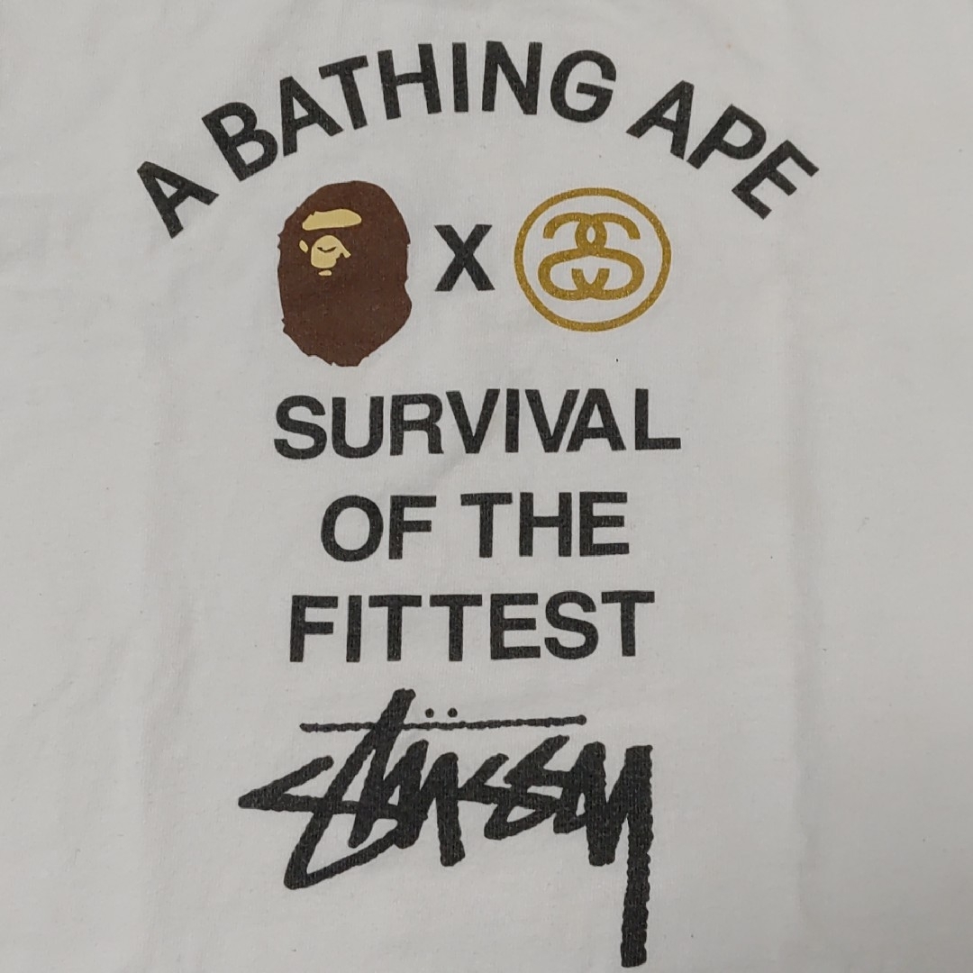 A BATHING APE - STUSSYエイプTシャツBAPEKIDS110cm白A BATHING A BATHING APE - STUSSYエイプTシャツBAPEKIDS110cm白A BATHING