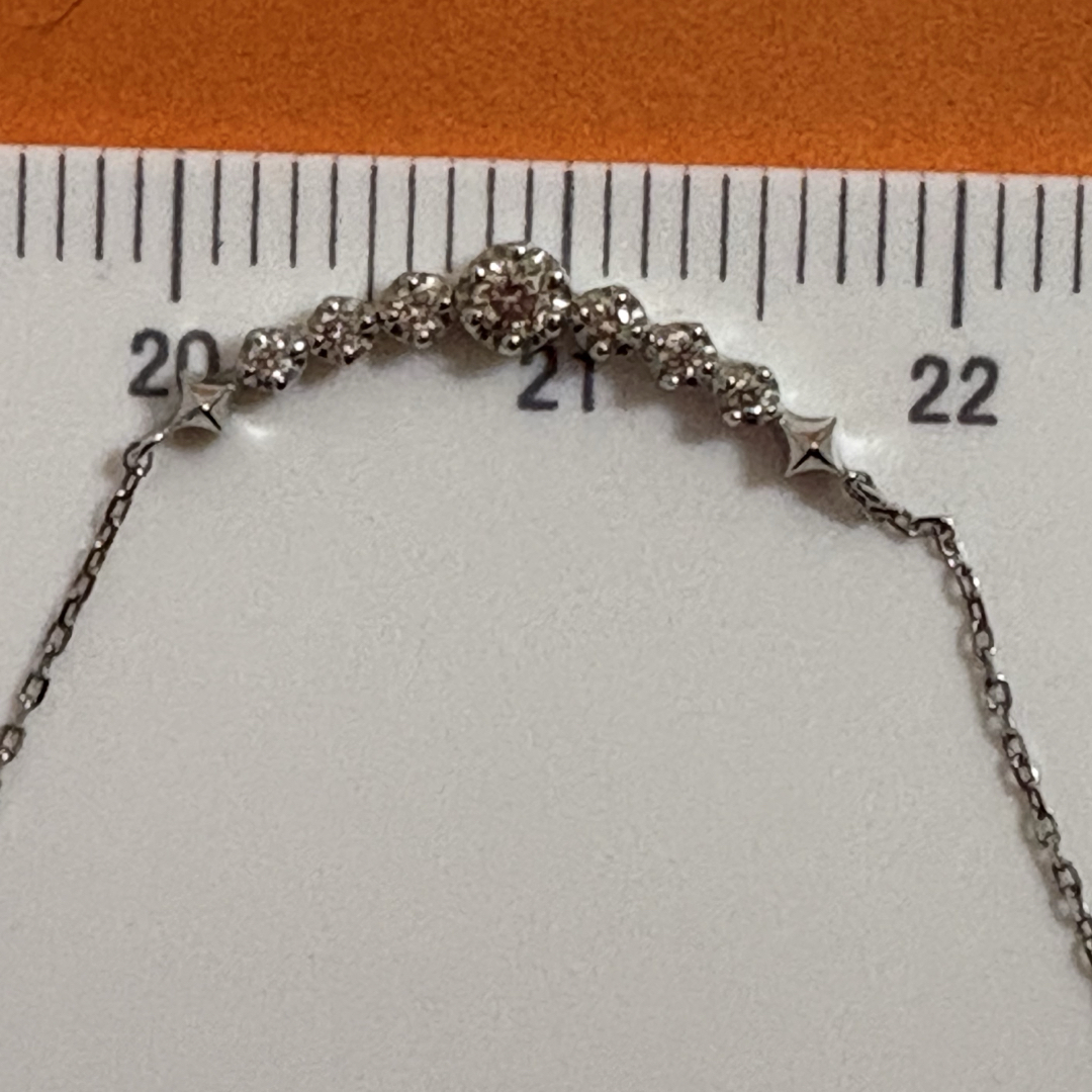 カナル4℃ K18WG ダイヤ ラインネックレス カナル4℃ K18WG ダイヤ ラインネックレス