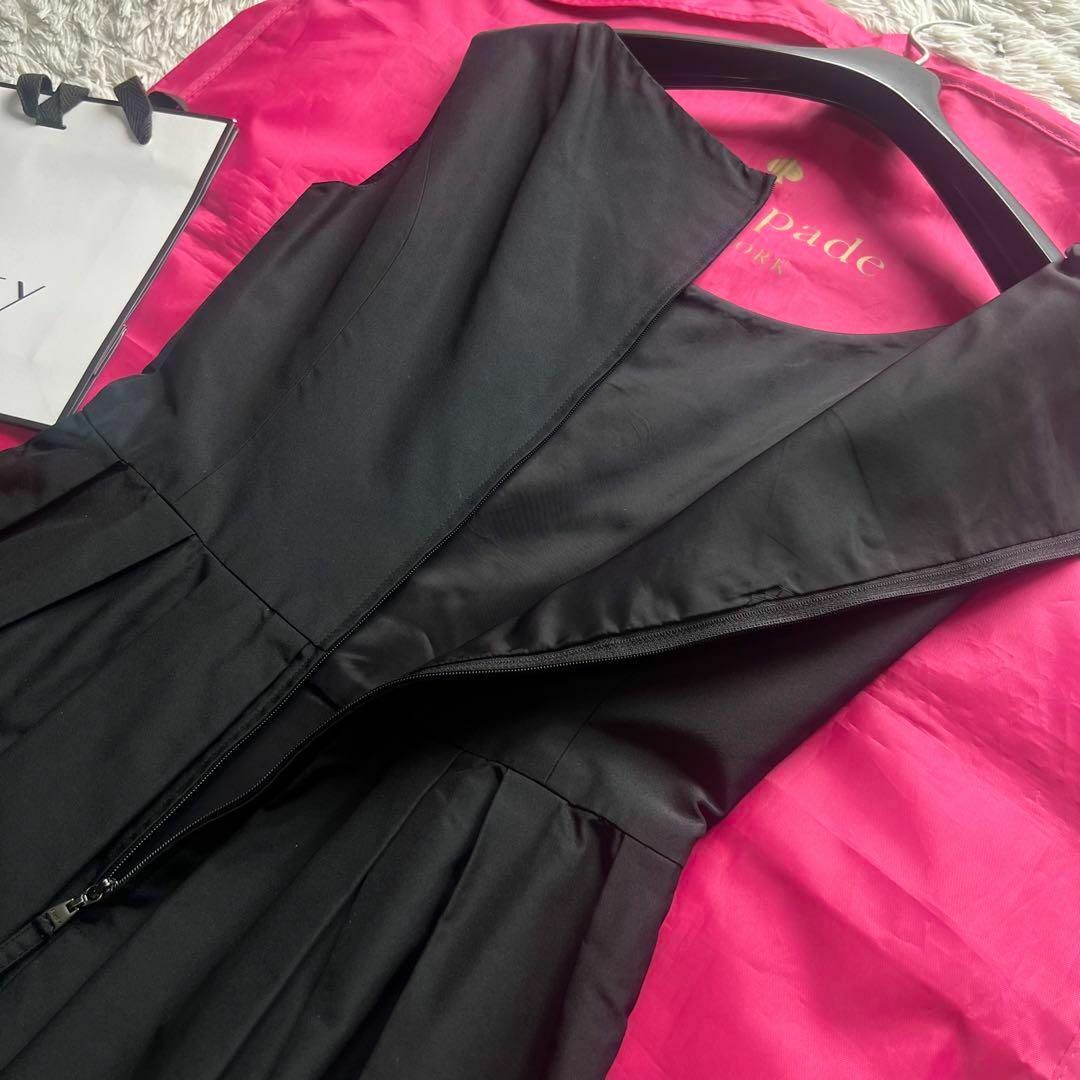 FOXEY - 【美品】FOXEY 膝丈ワンピース ブラック リボン 40 FOXEY - 【美品】FOXEY 膝丈ワンピース ブラック リボン 40