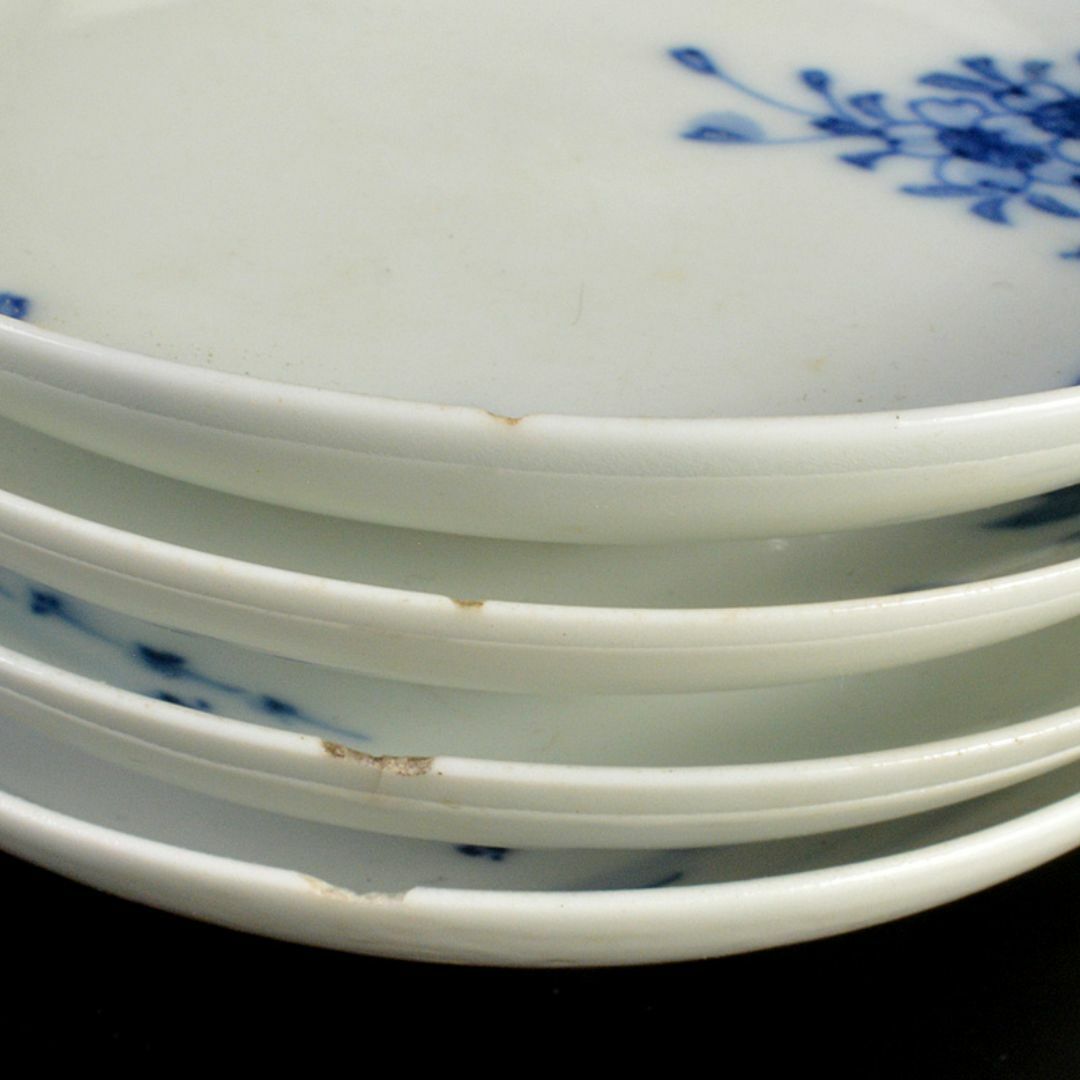 和食器 瀬戸焼 古瀬戸 染付 桜メダカ文 盛塩皿 皿 十三客 V 和食器 瀬戸焼 古瀬戸 染付 桜メダカ文 盛塩皿 皿 十三客 V