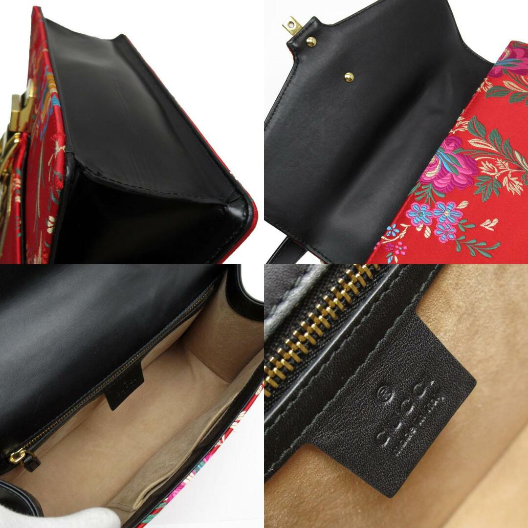 グッチ GUCCI ショルダーバッグ シルヴィ サテン/レザー レッド グッチ GUCCI ショルダーバッグ シルヴィ サテン/レザー レッド