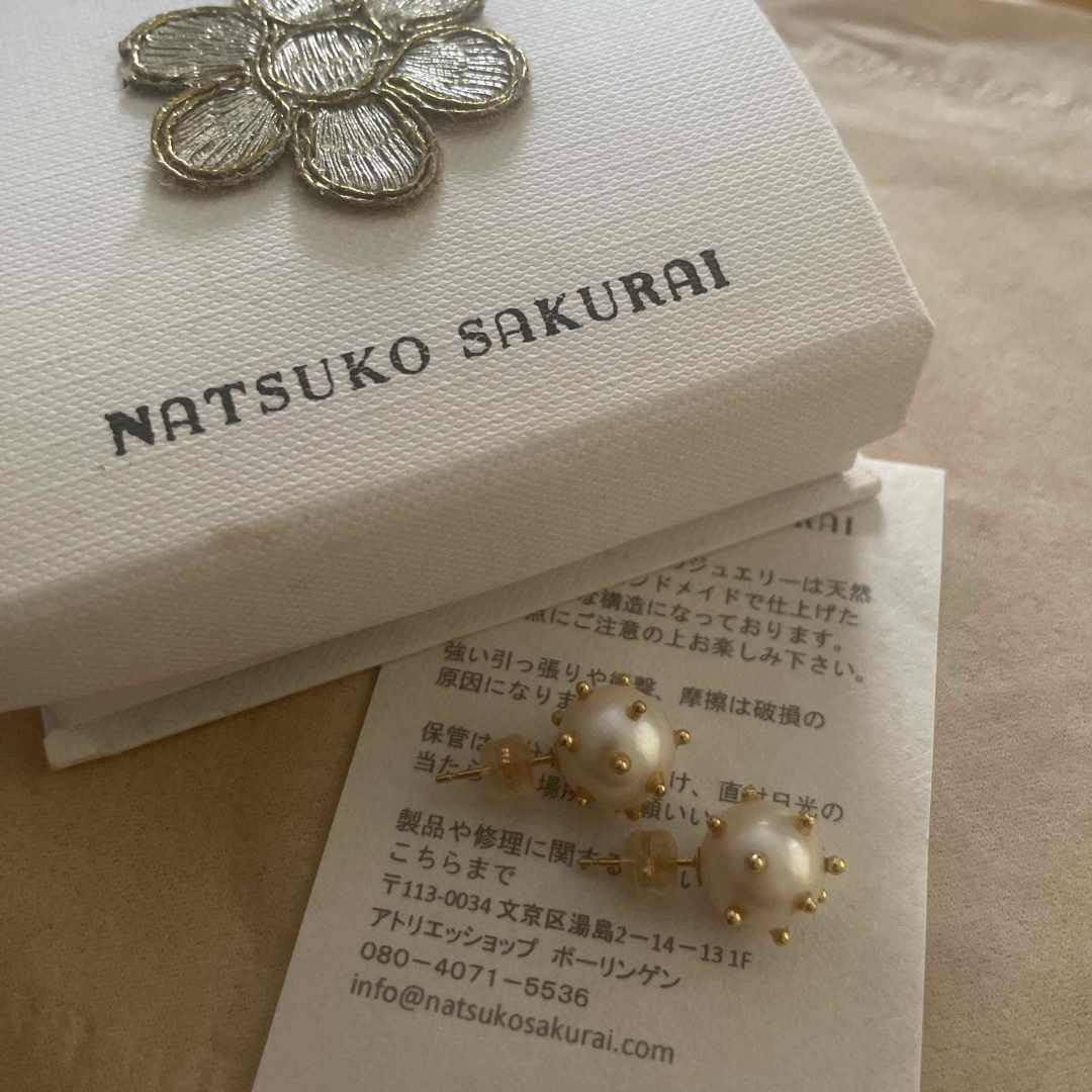 NATSUKO SAKURAI ナツコサクライ K18 パール スタッズ ピアス NATSUKO SAKURAI ナツコサクライ K18 パール スタッズ ピアス
