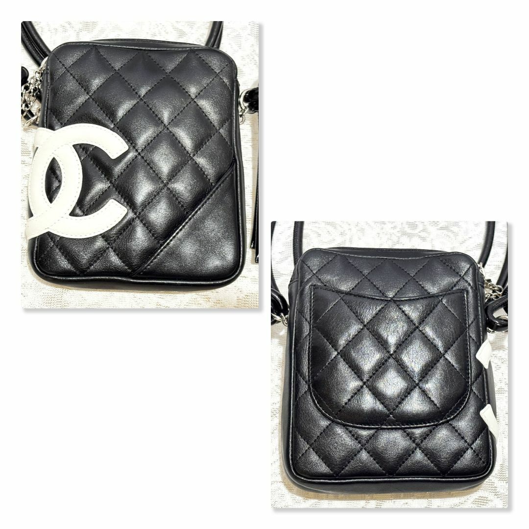極美品】 CHANEL シャネル カンボン ミニ ショルダーバッグ ブラック 極美品】 CHANEL シャネル カンボン ミニ ショルダーバッグ ブラック