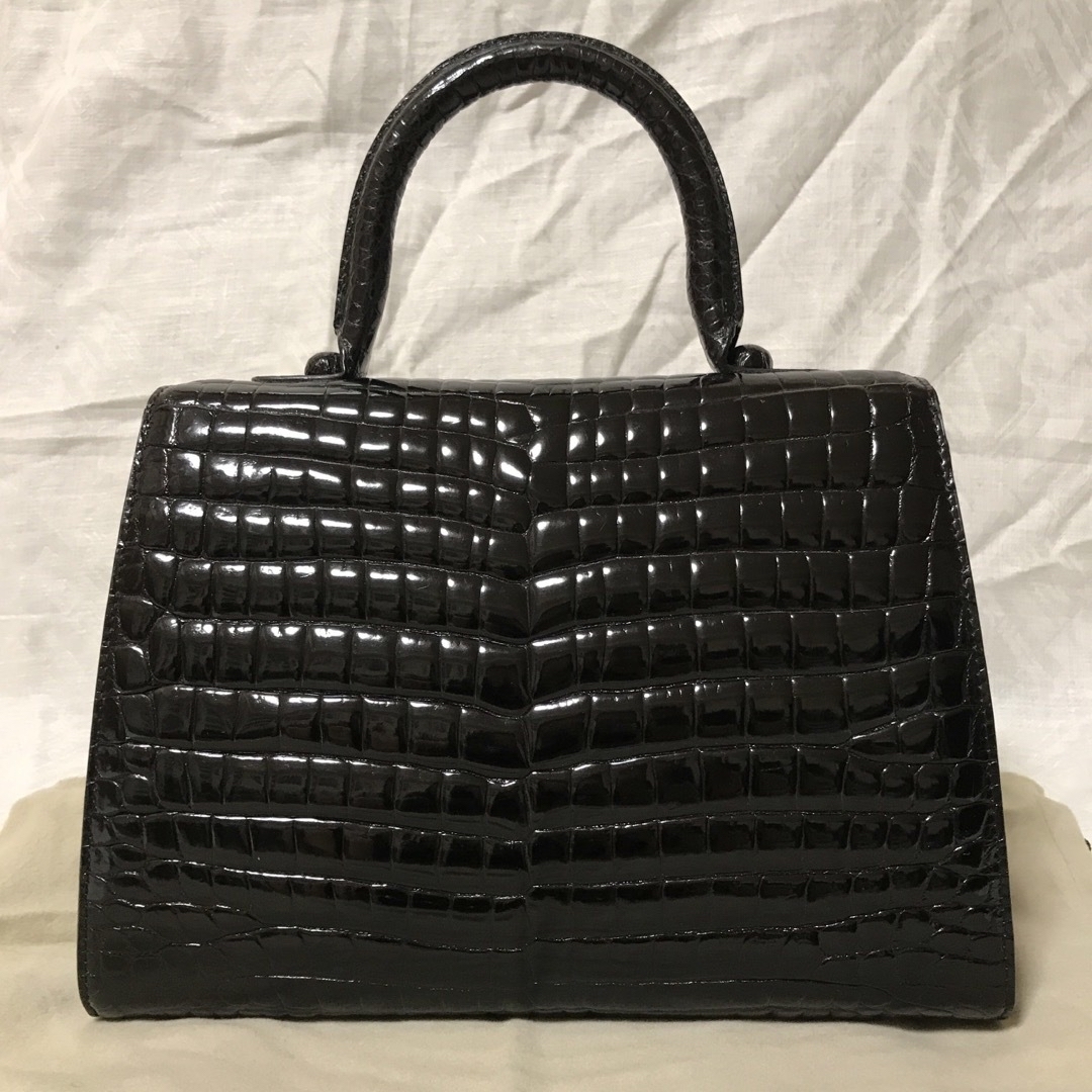 極美品クロコダイルハンドバッグ 希少ポロサス ワンハンドル 極美品クロコダイルハンドバッグ 希少ポロサス ワンハンドル