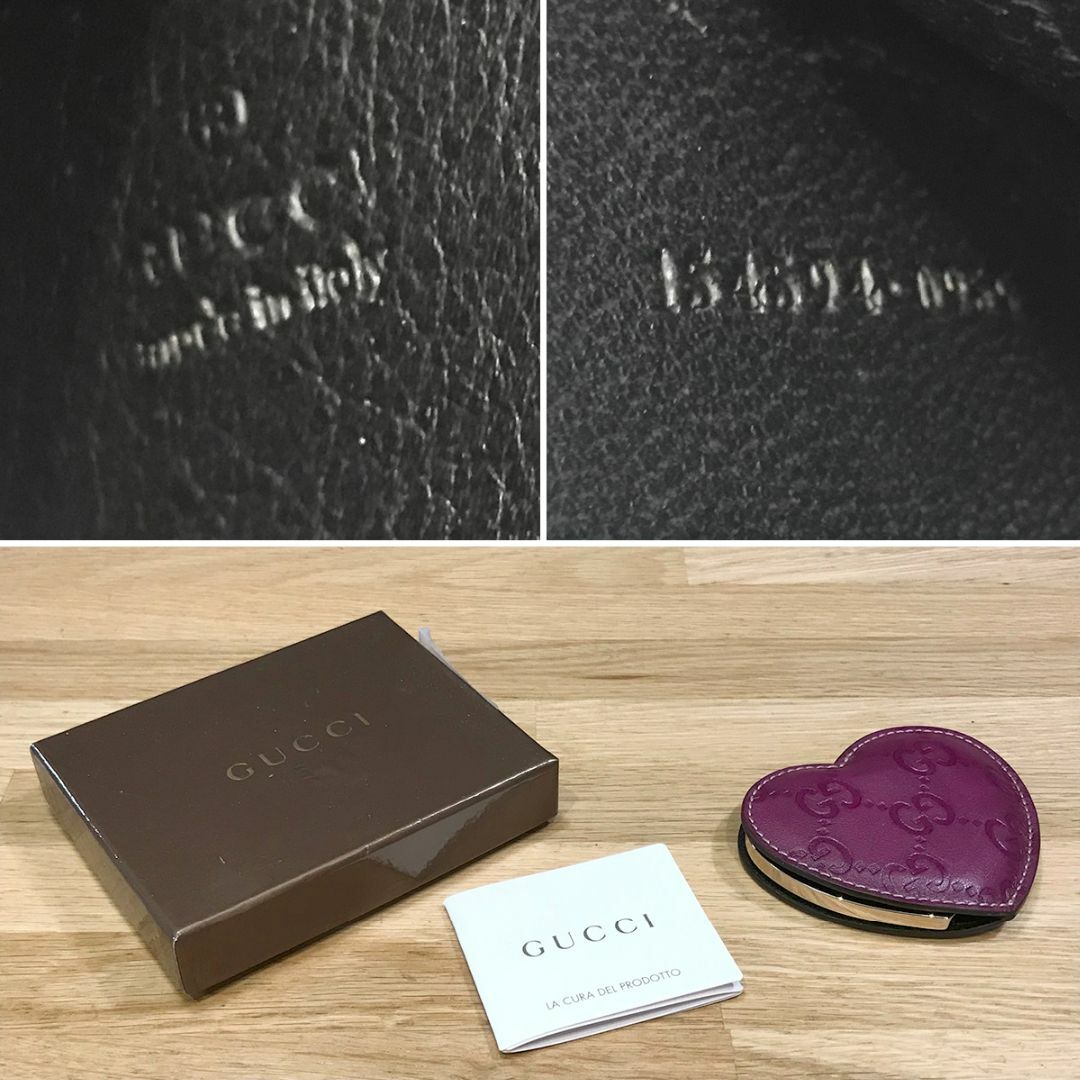 超美品 グッチ ハートモチーフ コンパクトミラー グッチシマ 鏡 超美品 グッチ ハートモチーフ コンパクトミラー グッチシマ 鏡